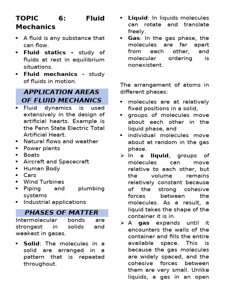 p6 Notes Topic 6 | PDF | Buoyancy | Science & Mathematics