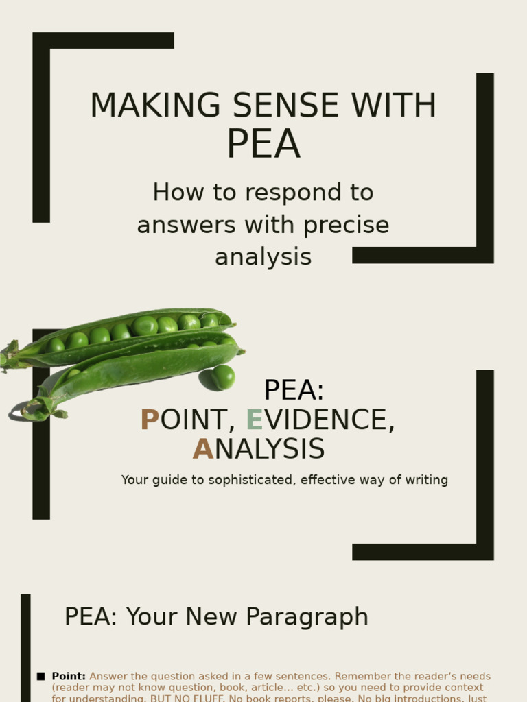Making Sense With PEA | PDF