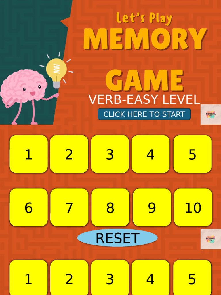 Memory Game-Easy Level - PPTX Edited | PDF