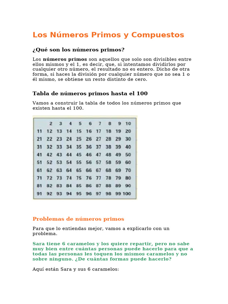 Los Números Primos y Compuestos | PDF