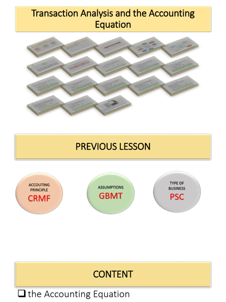 Transaction Analysis and The Accounting Equation | PDF
