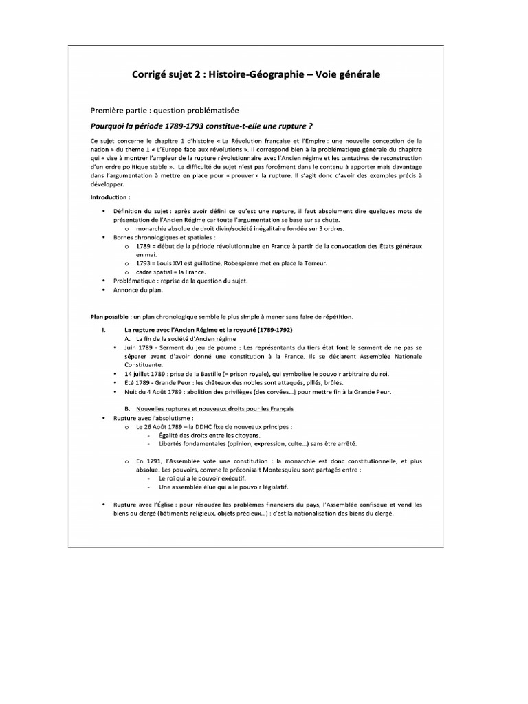 Correction Histoire | PDF