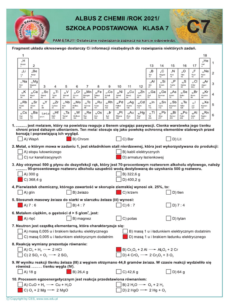 Albus C7 2021 Klucz | PDF