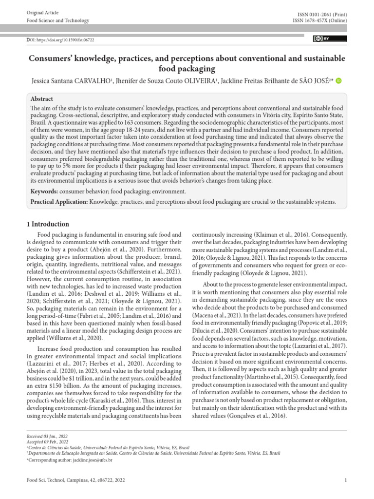 Consumers' Knowledge, Practices, and Perceptions About Conventional and ...