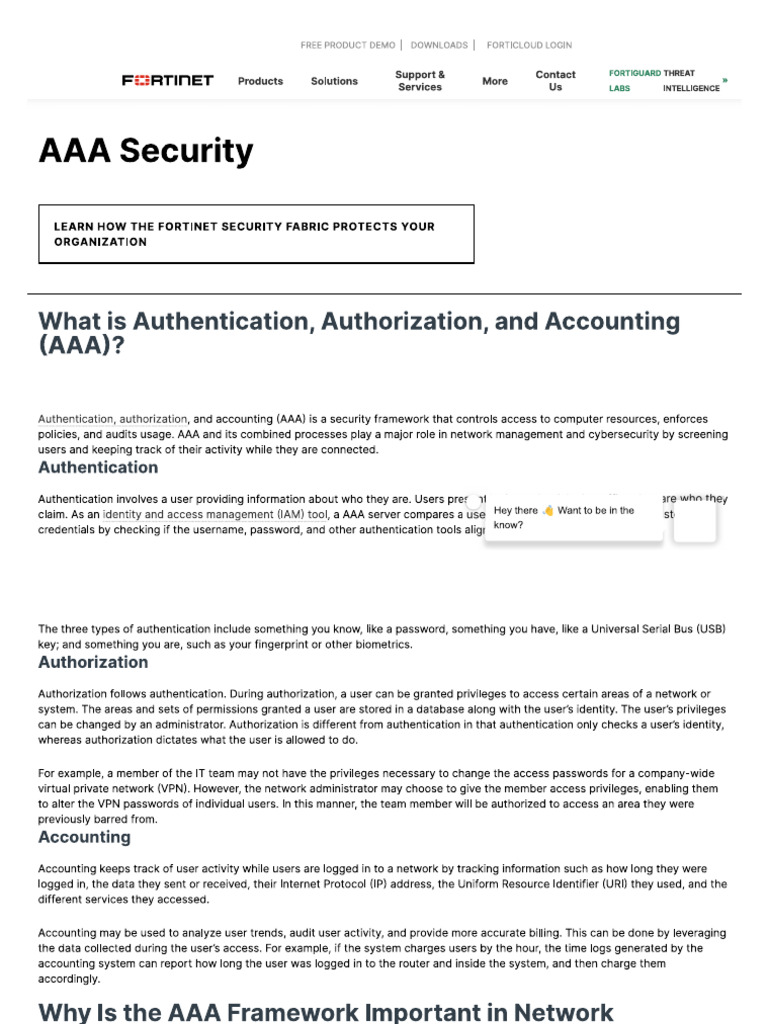 AAAsecurity (Fortinet) | PDF