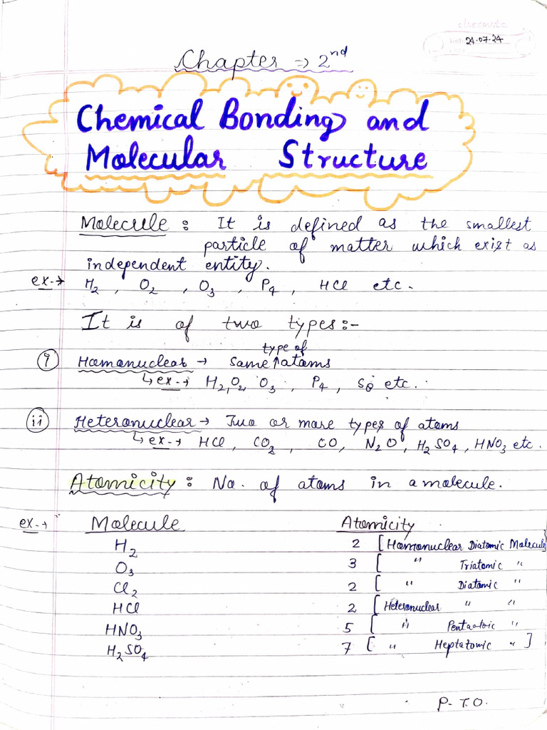 Inorg. Lec - 1 (Chemical Bonding and Molecular Structure) | PDF