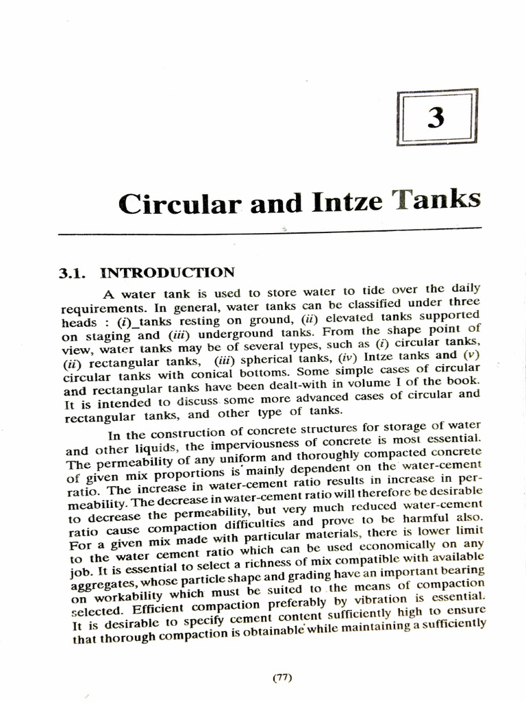 RCC Chap 03 p77-101 Circular and Intze Tank | PDF