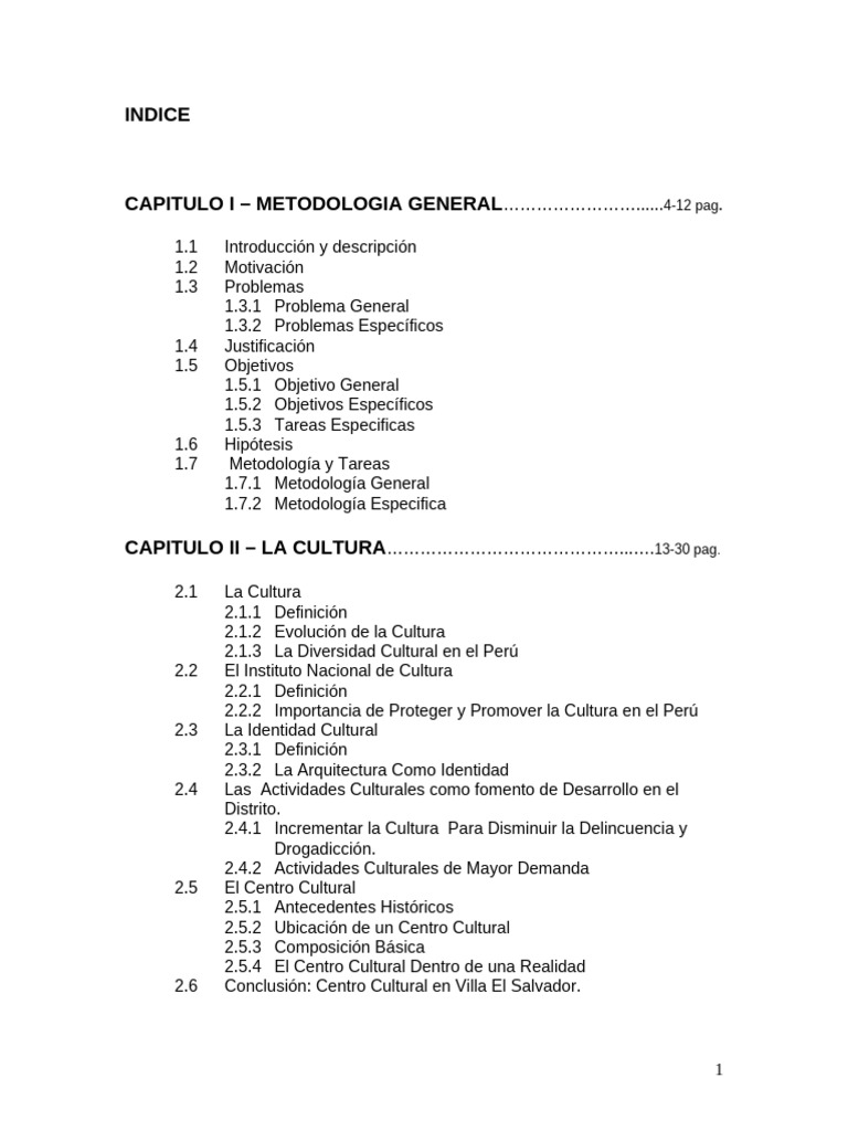 Indice, Metodolog¡a y Marco Conceptual (Cap.I y II) | PDF