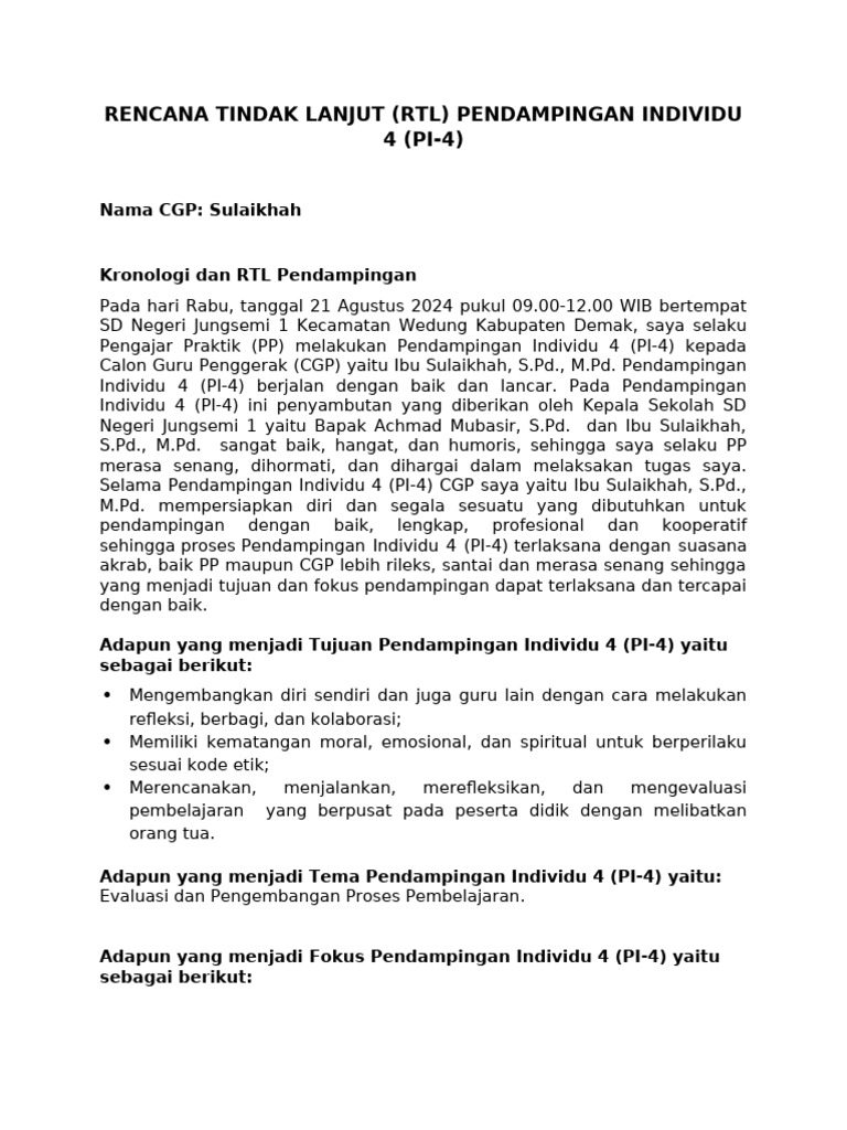 RTL Pi-4 - Sulaikhah | PDF