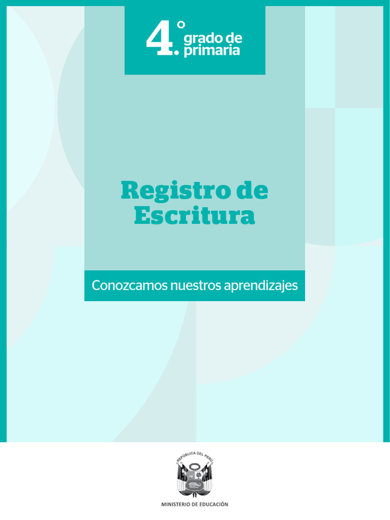 Registro de Escritura, Conozcamos Nuestros Aprendizajes. 4 Grado de Primaria | PDF