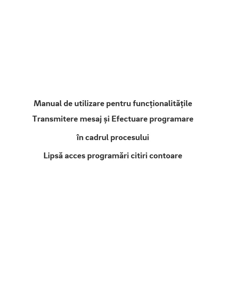 Manual de Utilizare Pentru Functionalitatea Programari Citiri Contoare ...