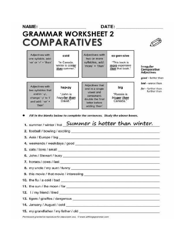 Superlative Form Lesson Guide | PDF