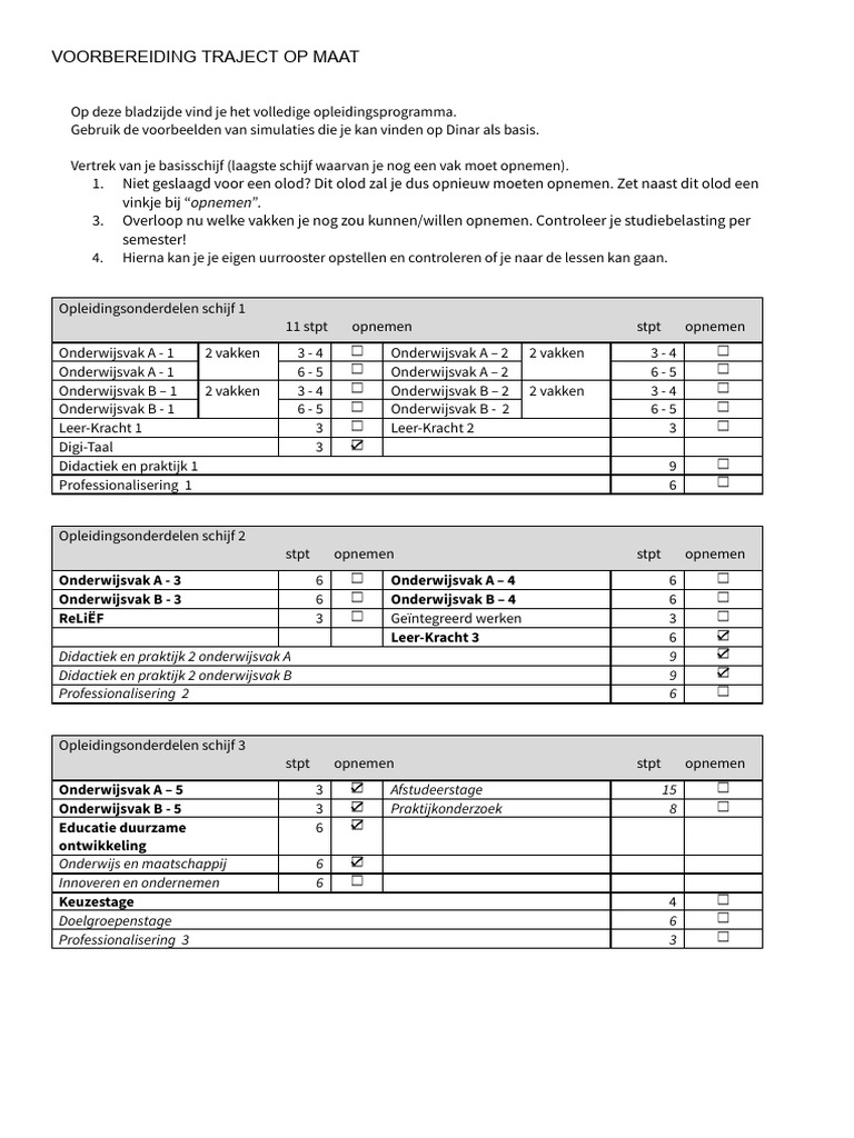 Voorbereiding Traject Op Maat Fatima El Kadi | PDF