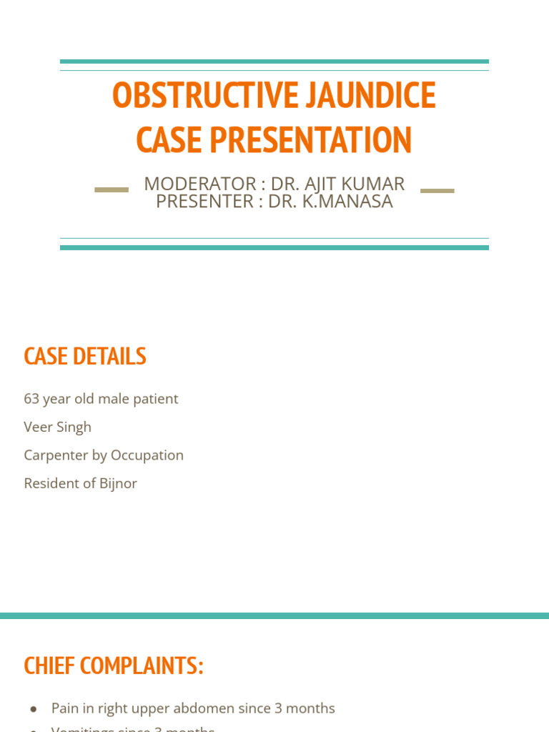 Obstructive Jaundice Case Presentation - 240911 - 010258 | PDF