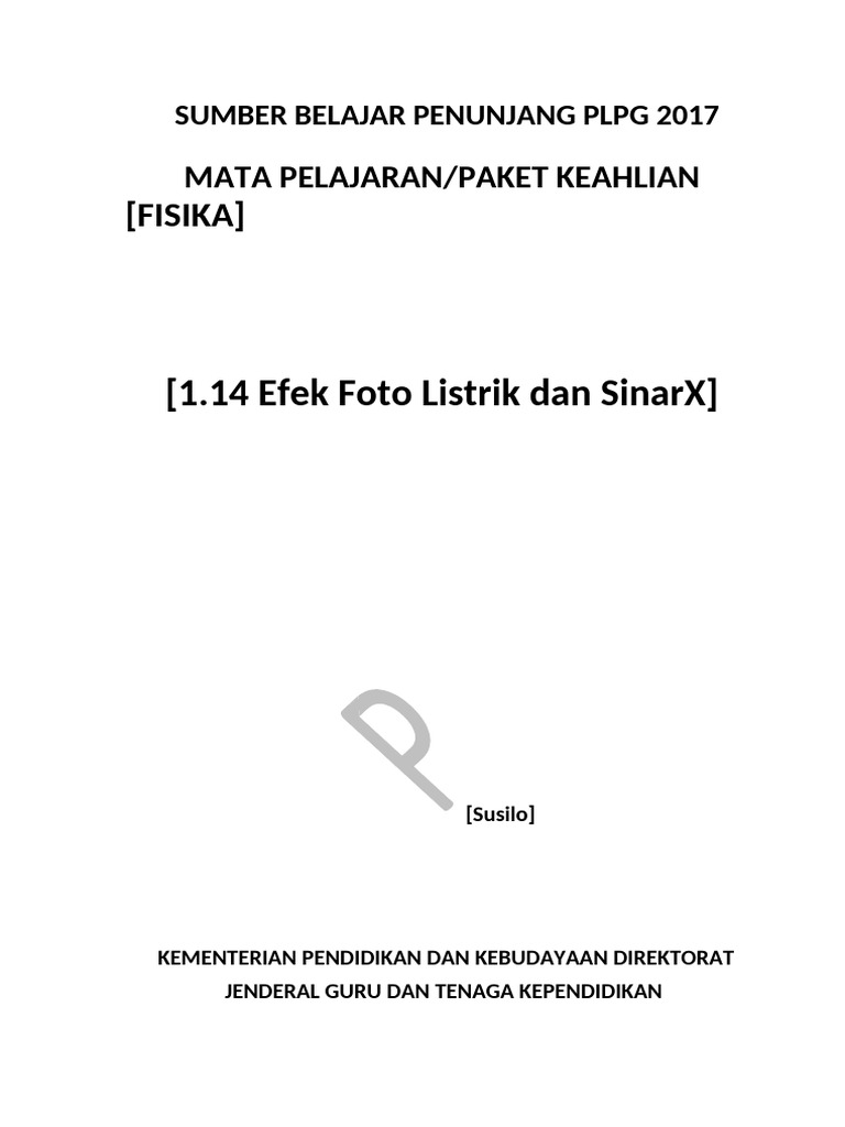 Bab 14 Efek Foto Listrik Dan Sinar X | PDF