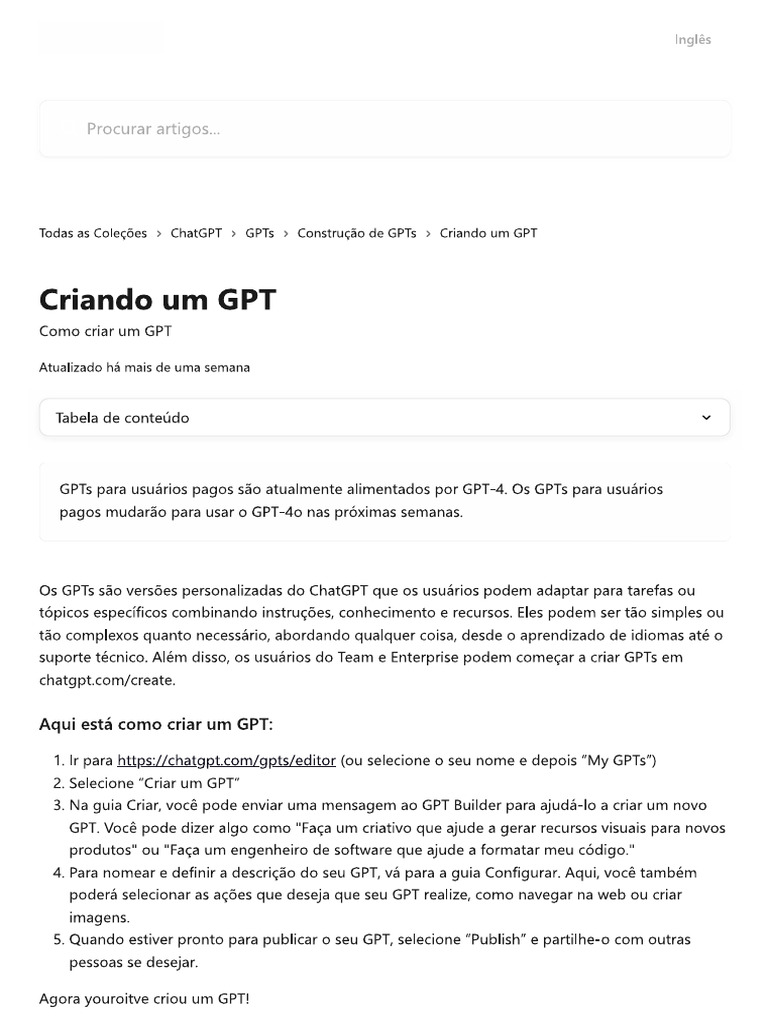 Criando Um GPT | PDF