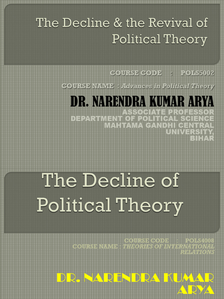 Decline of Political Theory | PDF
