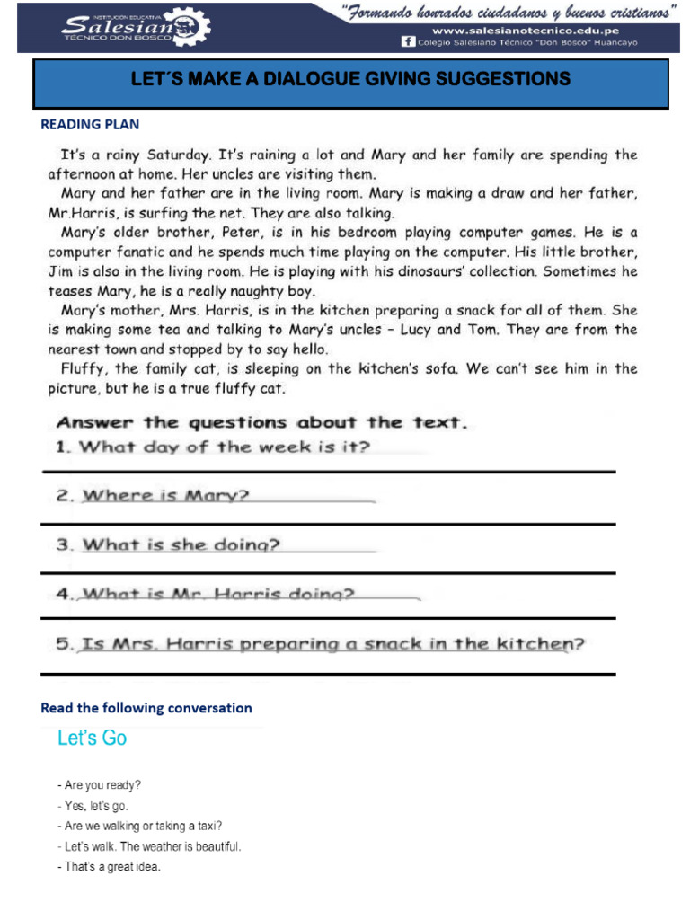 Week6 - Lets Make A Dialogue Giving Suggestions | PDF