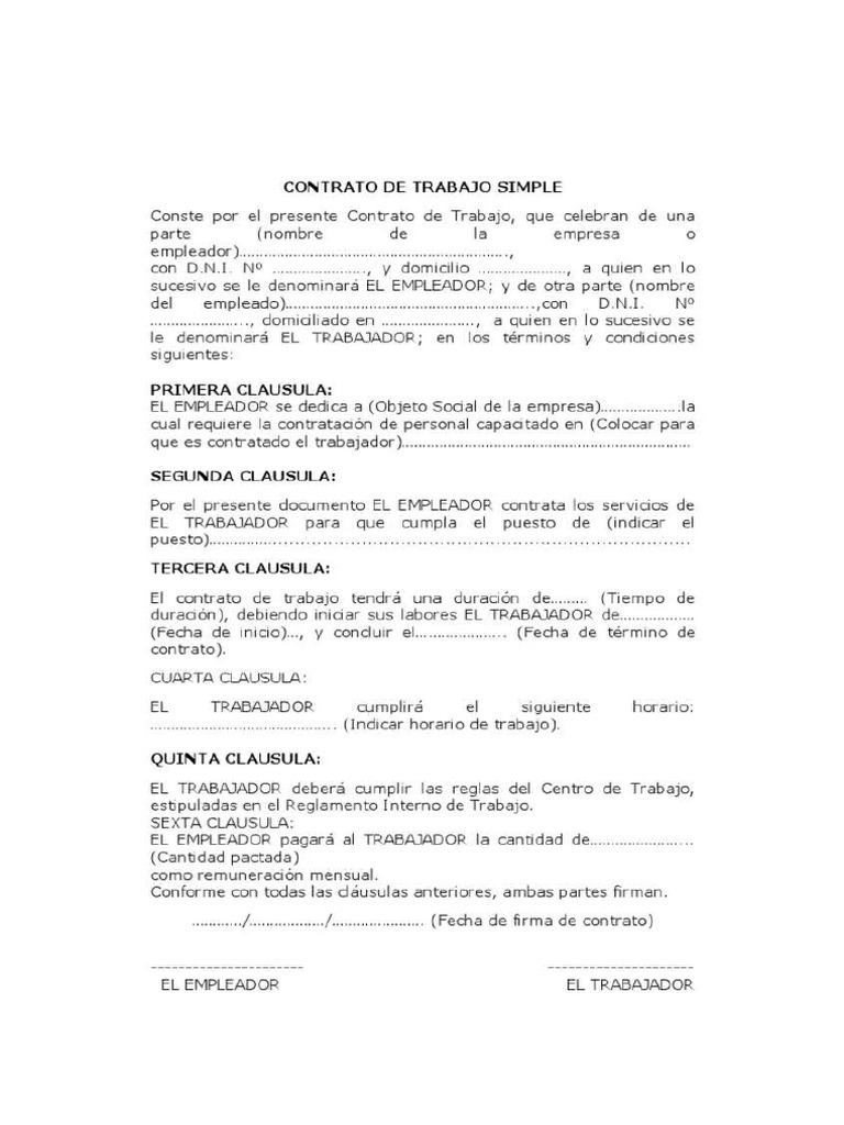 Contrato Simple | PDF