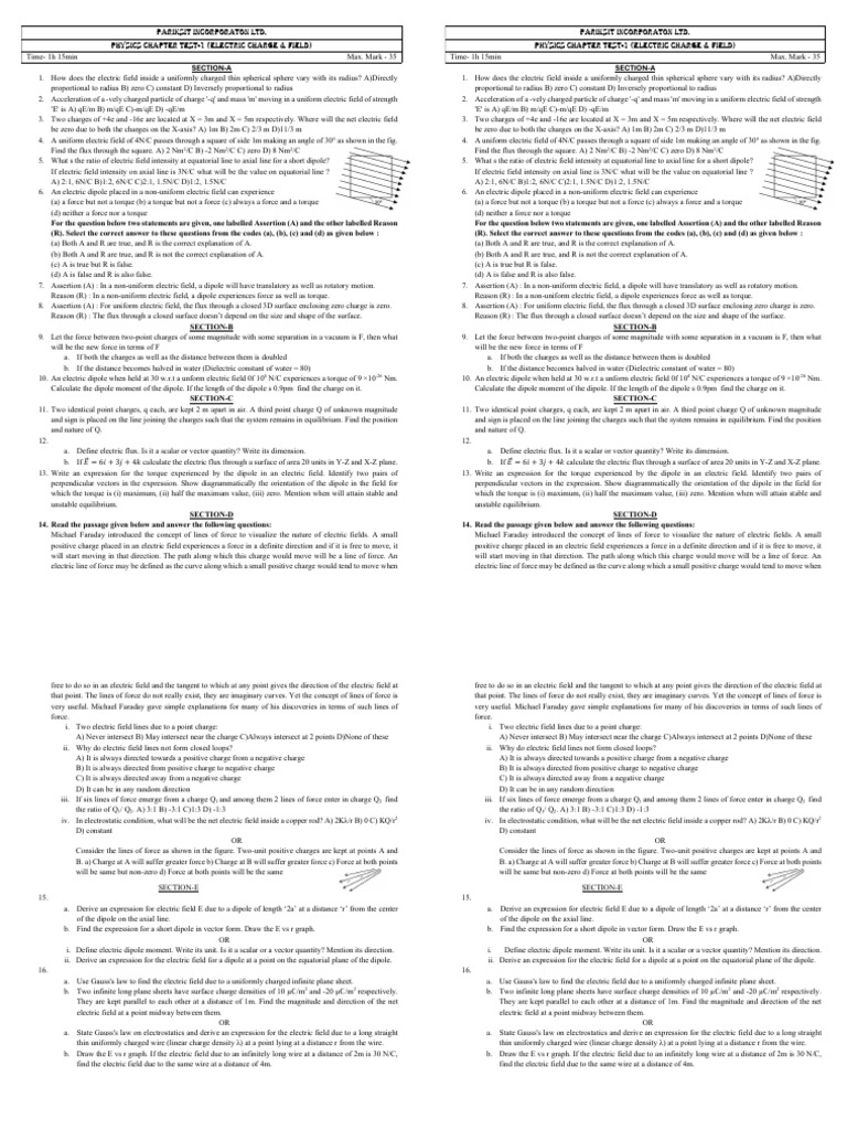 Chapter Test 1 | PDF