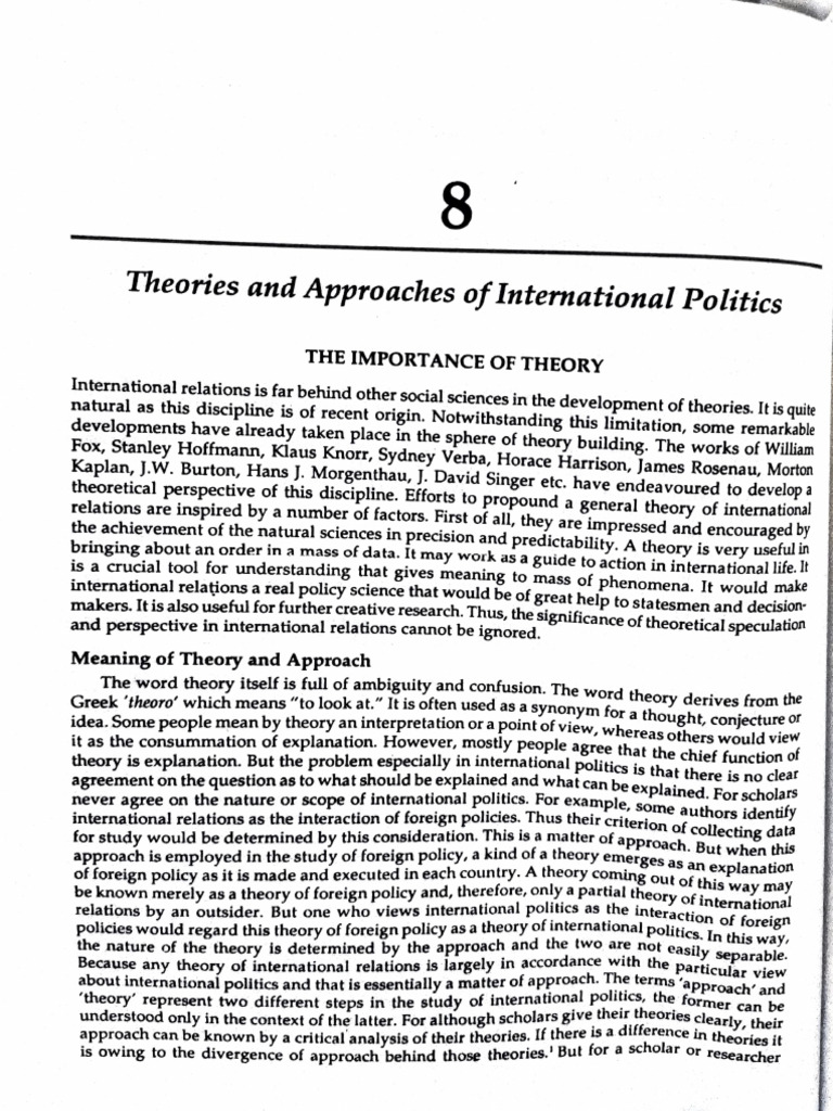 Idealist and Realist Theory of International Politics | PDF | Theory ...