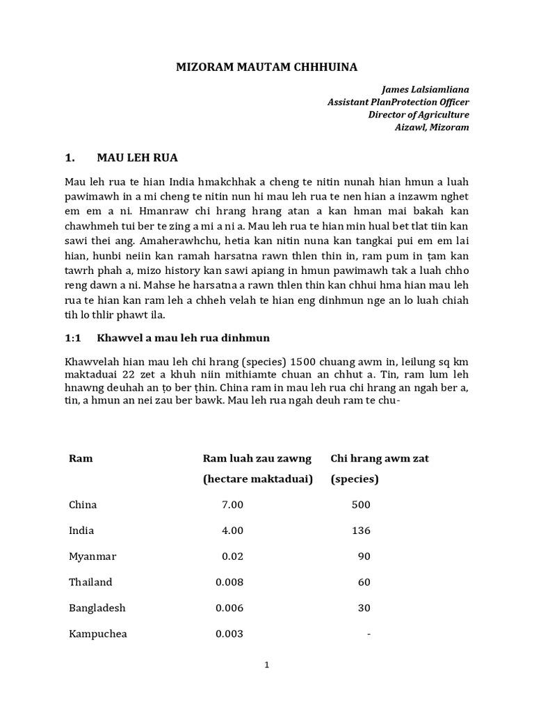Mizoram Mautam Chhuina | PDF