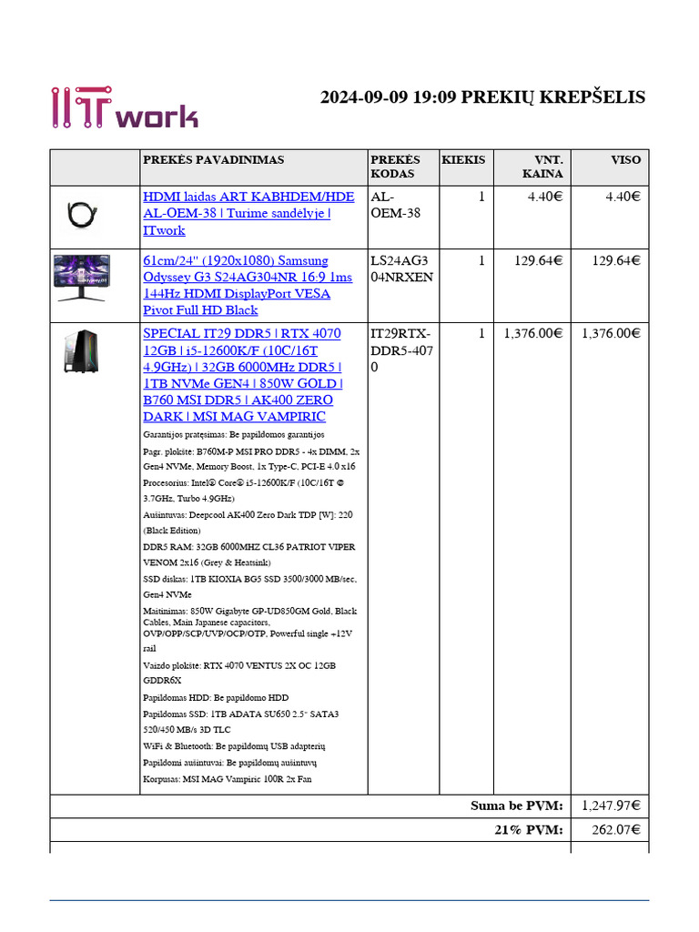 ITwork Krepselis | PDF
