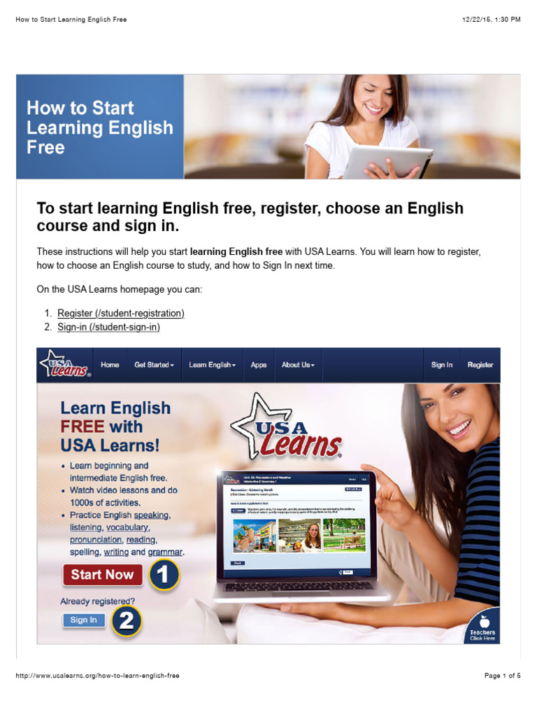 How To Start Learning English Free | PDF