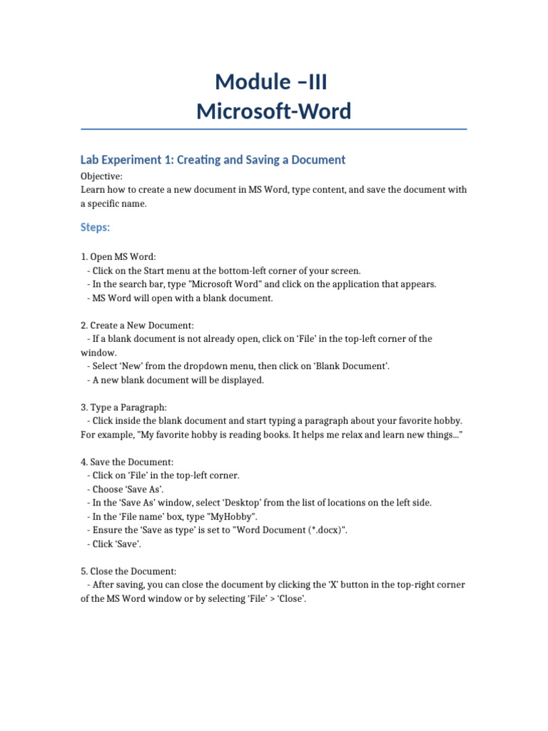 Personal Computer Software Tools Lab Experiments | PDF