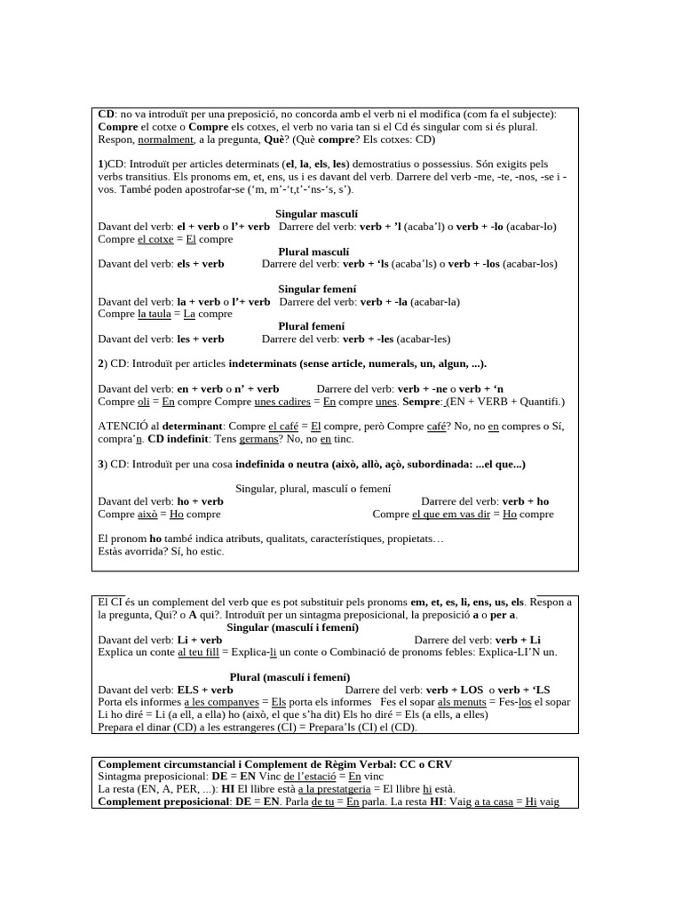 Pronoms Febles 5 | PDF