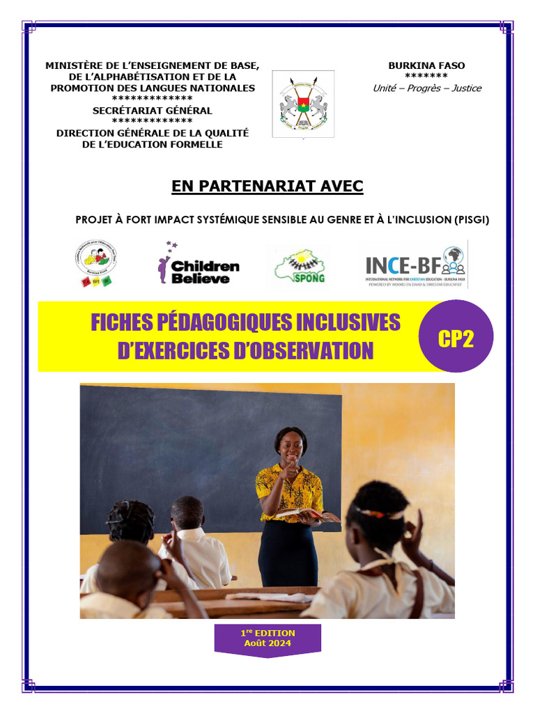 Fiches Inclusives Exercices Observation Cp2 | PDF