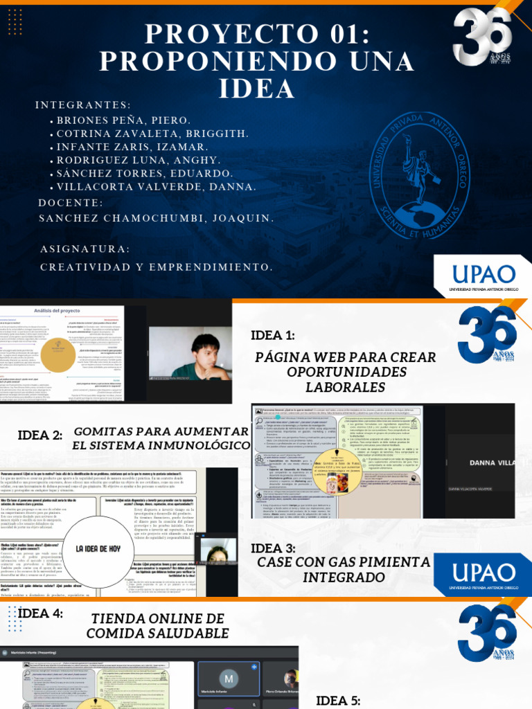 g6 - Proyecto 01 Proponiendo Una Idea - Creatividad y Emprendimiento | PDF