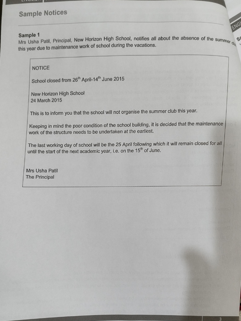 Notice Writing 2 | PDF