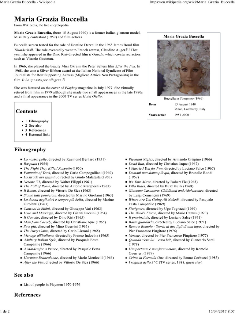 Maria Grazia Buccella - Wikipedia | PDF