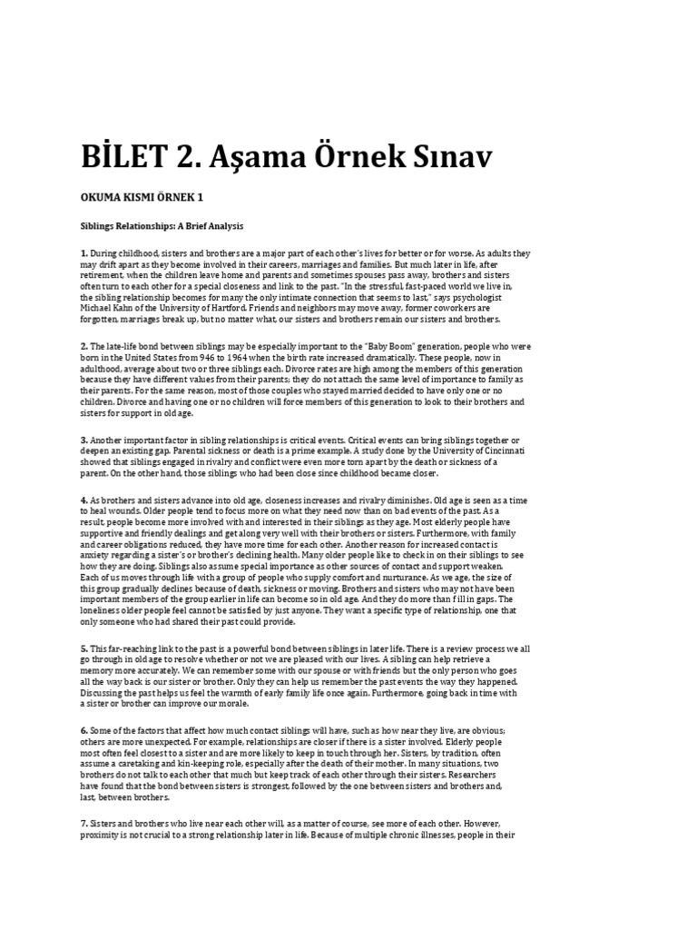 5 Ornek Bilet 2 Sinavi | PDF