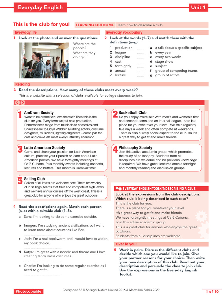 Checkpoint B2 TRC Everyday English Worksheets | PDF | English Language ...