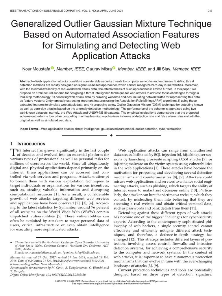 Generalized Outlier Gaussian Mixture Technique Based On Automated Association Features For