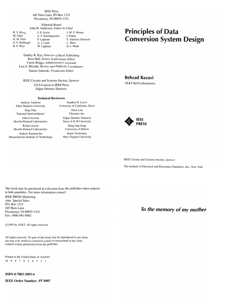 Razavi Data Conversion Book | PDF