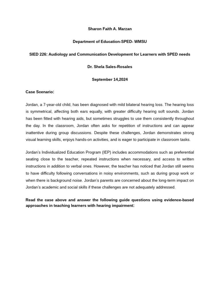 MARZAN SIED226 Activity1 | PDF | Individualized Education Program | Cognition