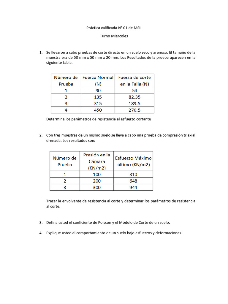 Práctica Calificada N 01 MSII | PDF