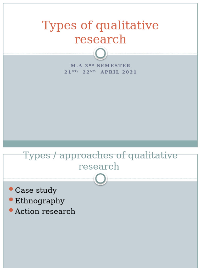 Types of Qualitative Research | PDF | Ethnography | Qualitative Research