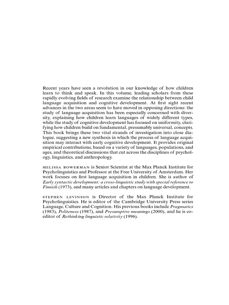 Fi Fi: Early Syntactic Development: A Cross-Linguistic Study With ...