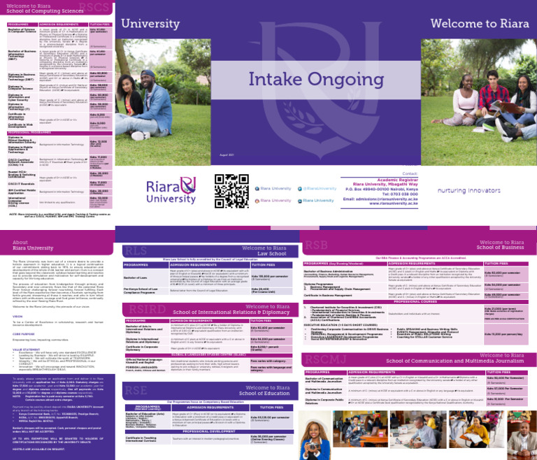 Riara University Courses and Fees Overview | PDF | Cisco Certifications ...