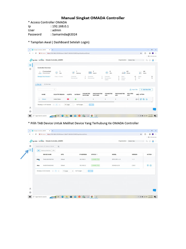 Manual Singkat OMADA Controller | PDF
