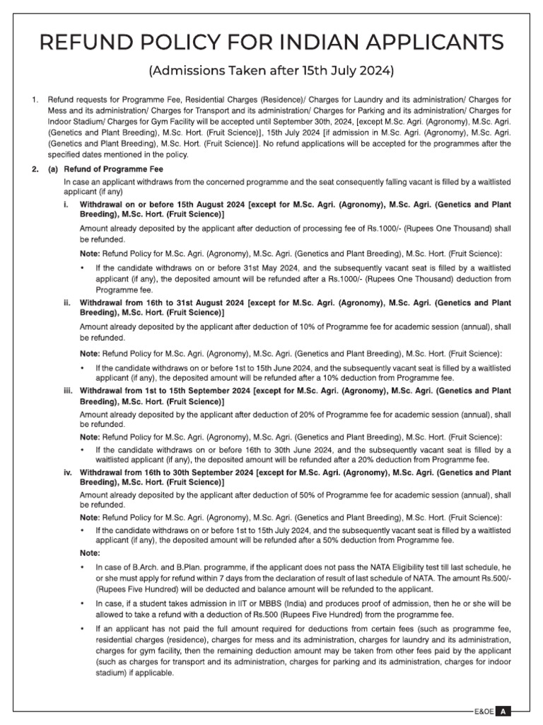 Refund Policy | PDF