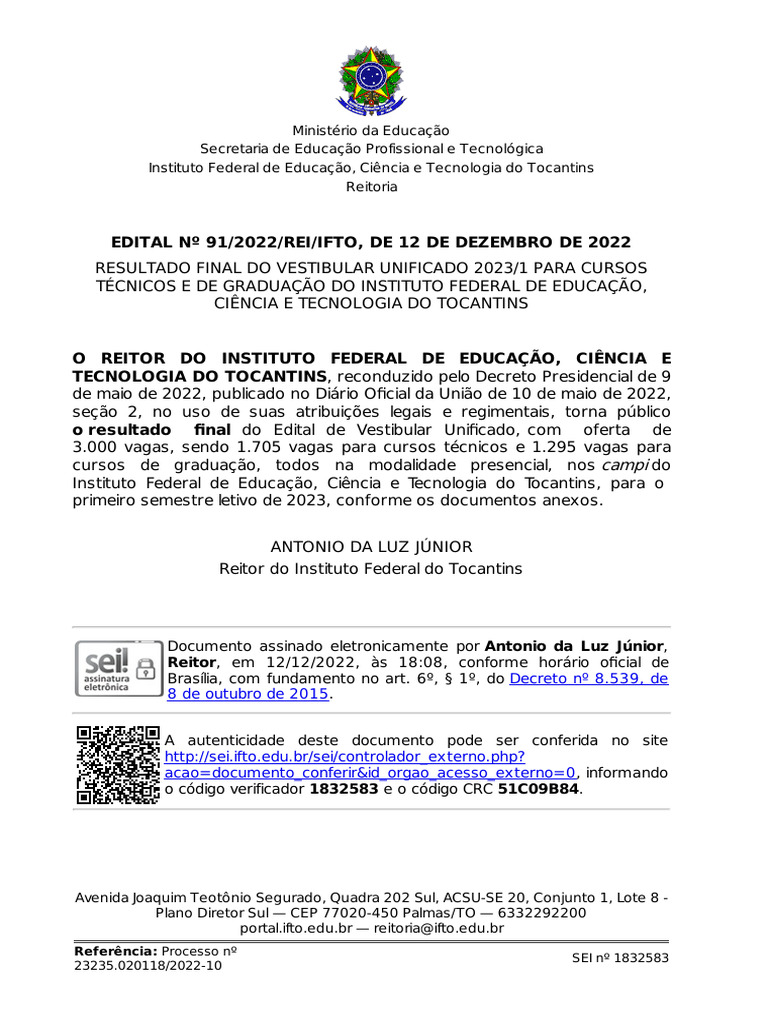 Resultado Final Emi e Concomitante Assinado | PDF