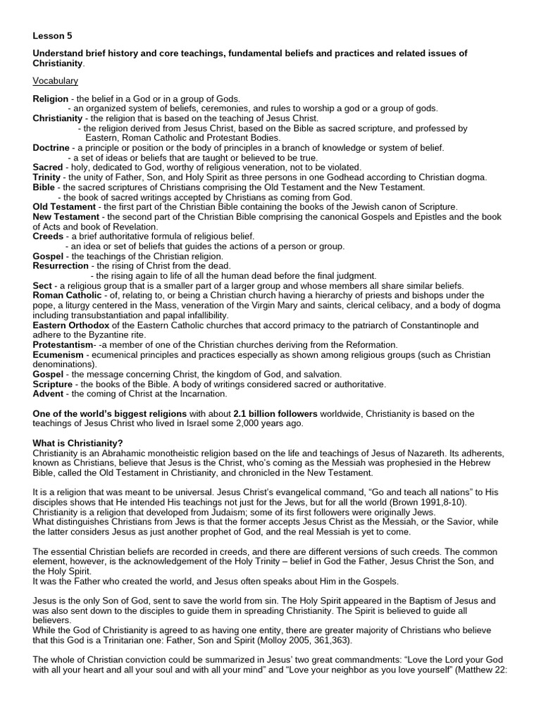 World Religion Lesson 5 | PDF