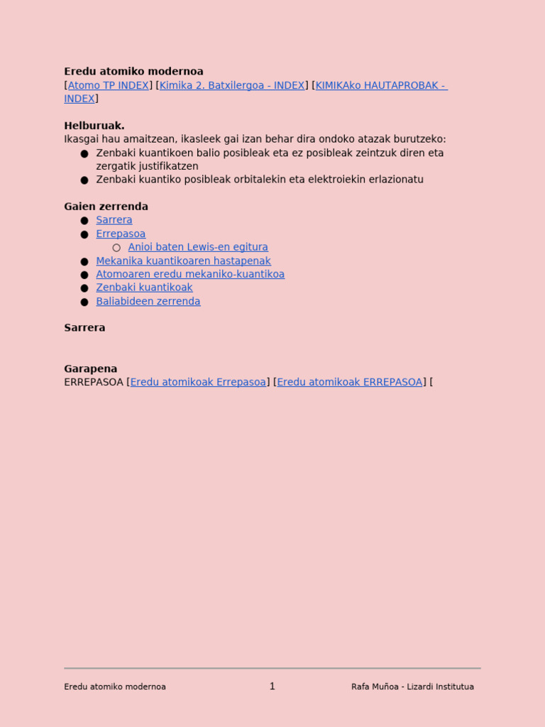Eredu Atomiko Modernoa | PDF