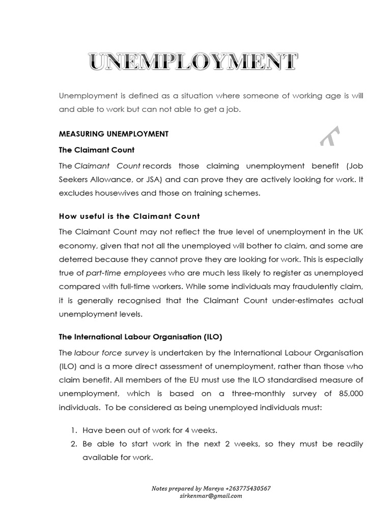Unemployment Notes | PDF