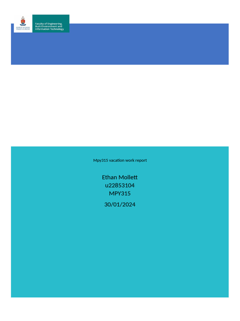 MPY 315 Report | PDF | Pump | Business